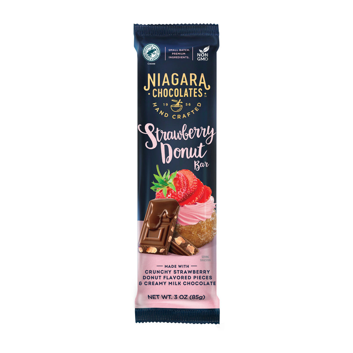 Strawberry Donut 3oz Milk Chocolate Bar – niagarachocolates