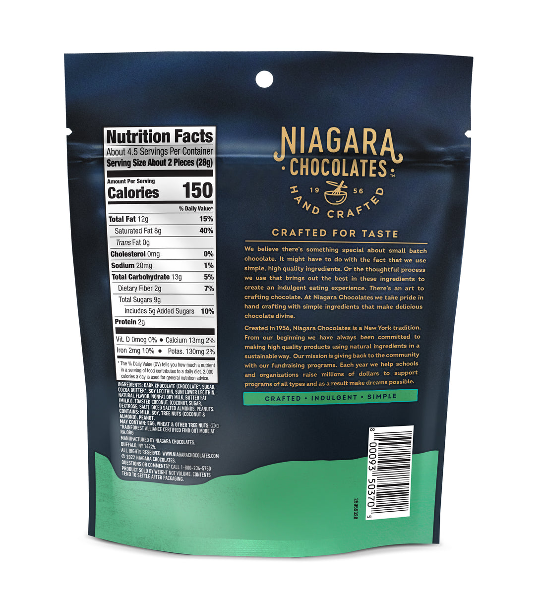 70% Dark Chocolate Coconut Clusters (4.5oz Bag) – niagarachocolates