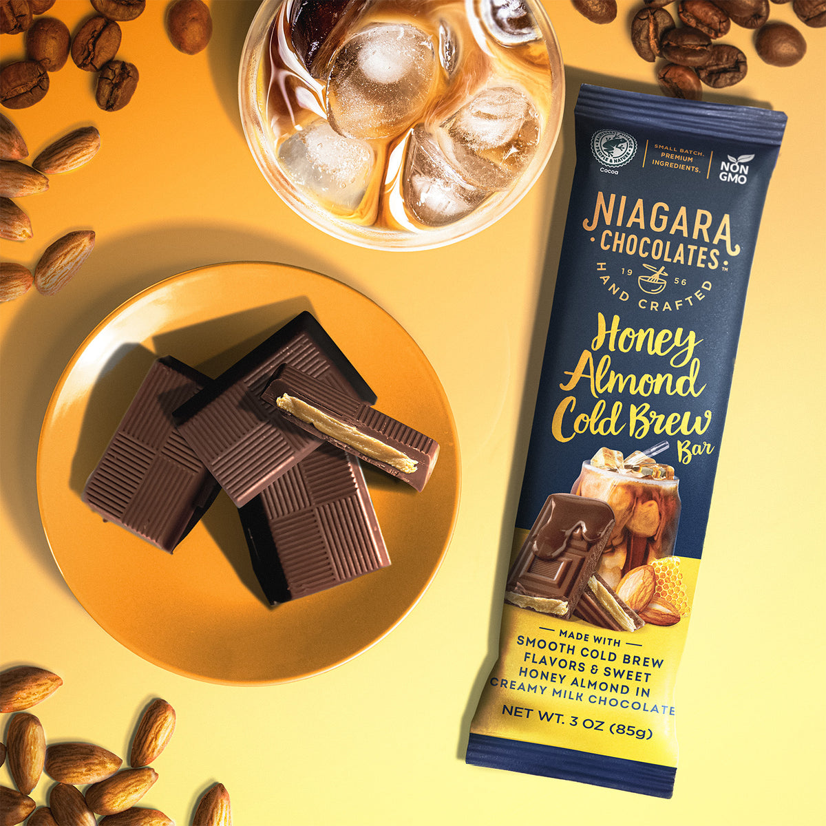 Honey Almond Cold Brew 3oz Milk Chocolate Bar – niagarachocolates