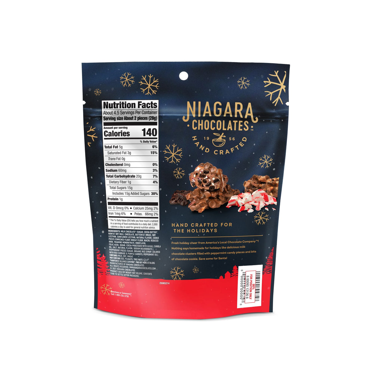 Peppermint Cookie Crunch Clusters (4.5oz Bag) – niagarachocolates