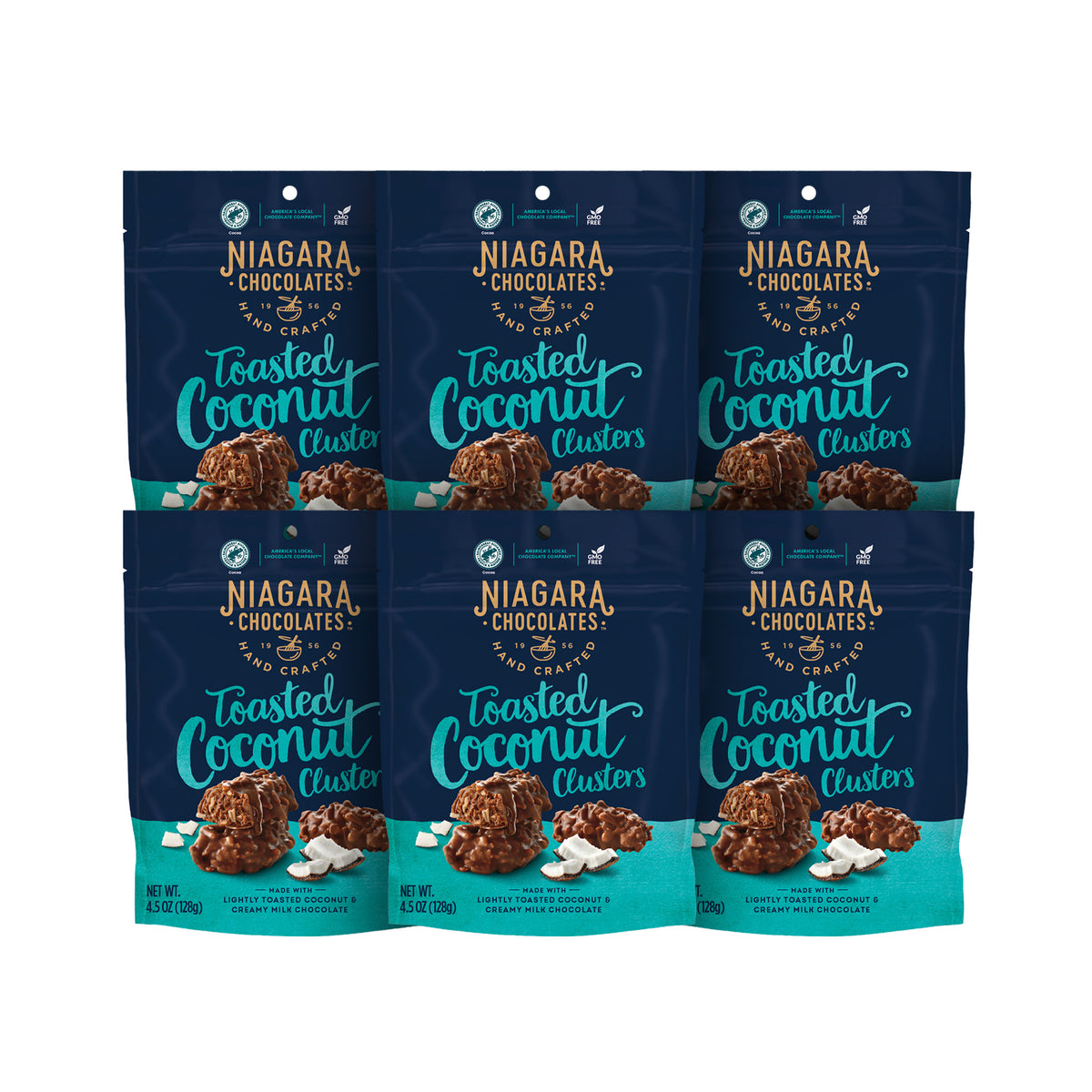 Milk Chocolate Toasted Coconut Clusters 4 Pack Stand-Up Bags (4.5oz ...